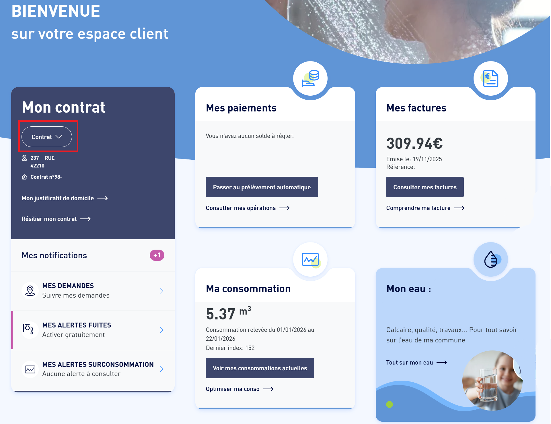 Eaudazurcom Espace Client